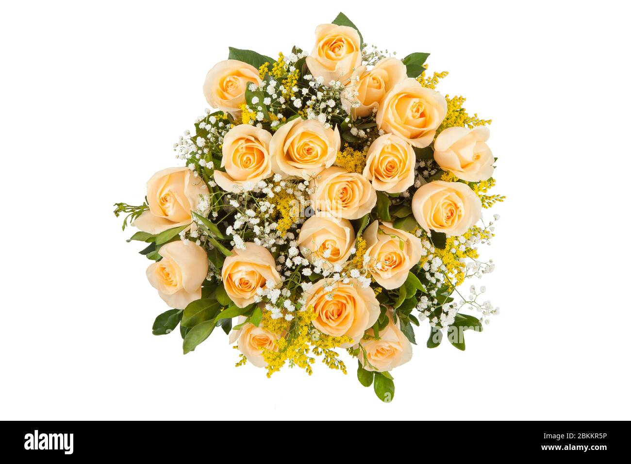 salmon rose bouquet isolated on white background Stock Photo - Alamy