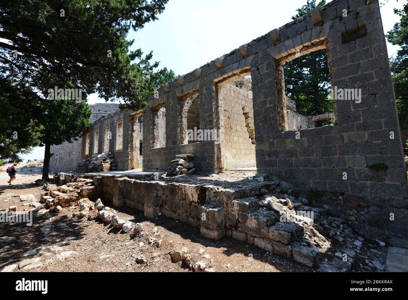 The Fort Royal ruins is the highest point on Lokrum island Stock Photo ...