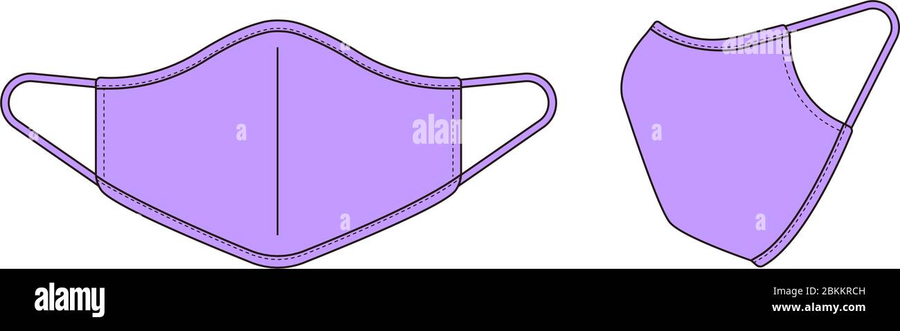 Medical face mask vector template illustration / purple Stock Vector ...
