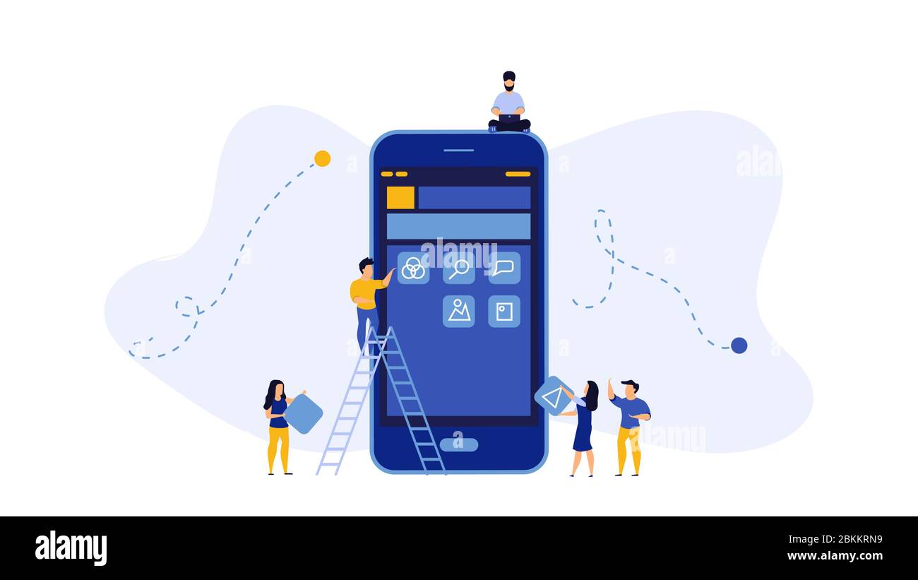 Mobile app development vector concept illustration design. Application ...