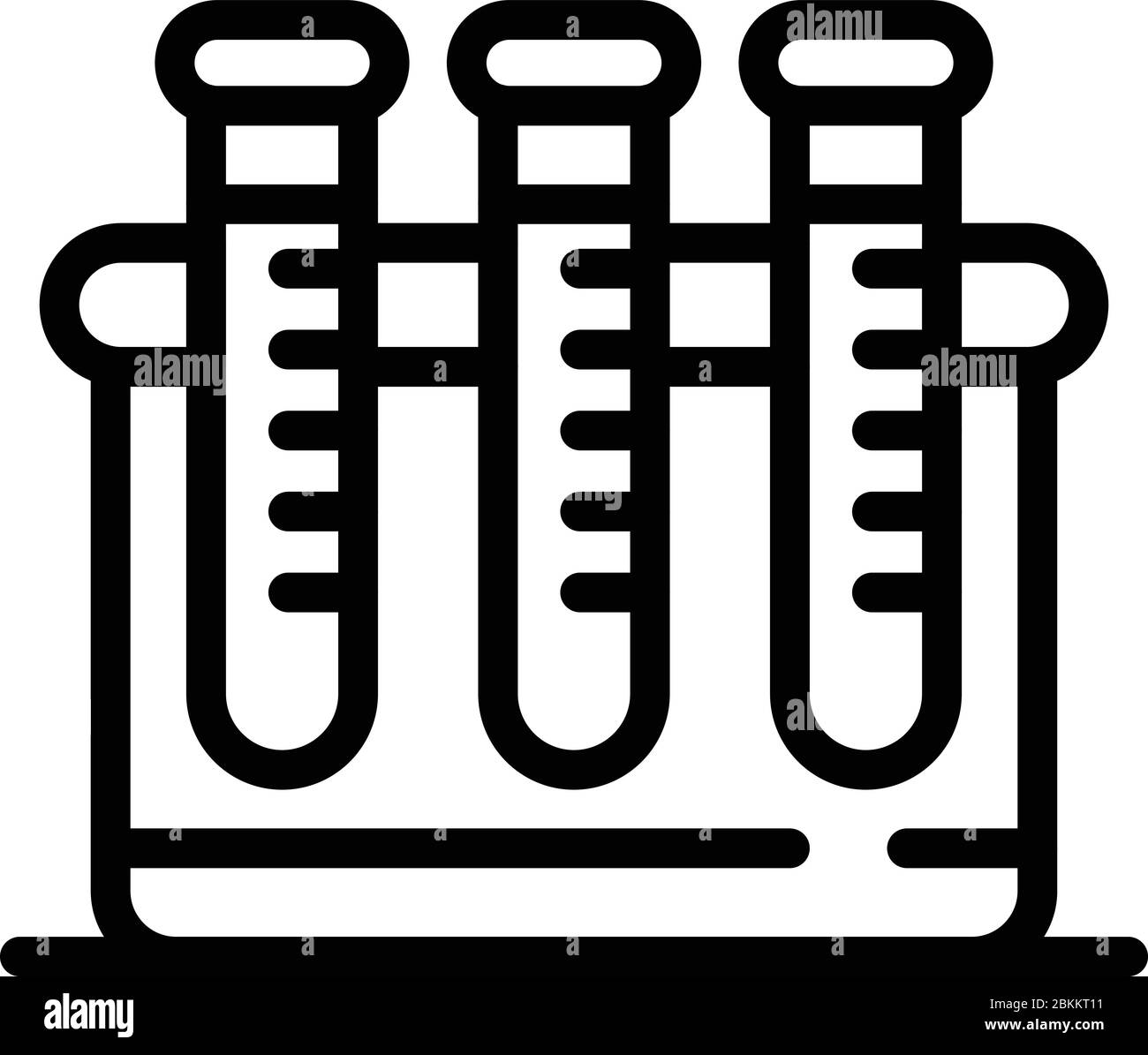 Three flasks in a container icon, outline style Stock Vector Image ...