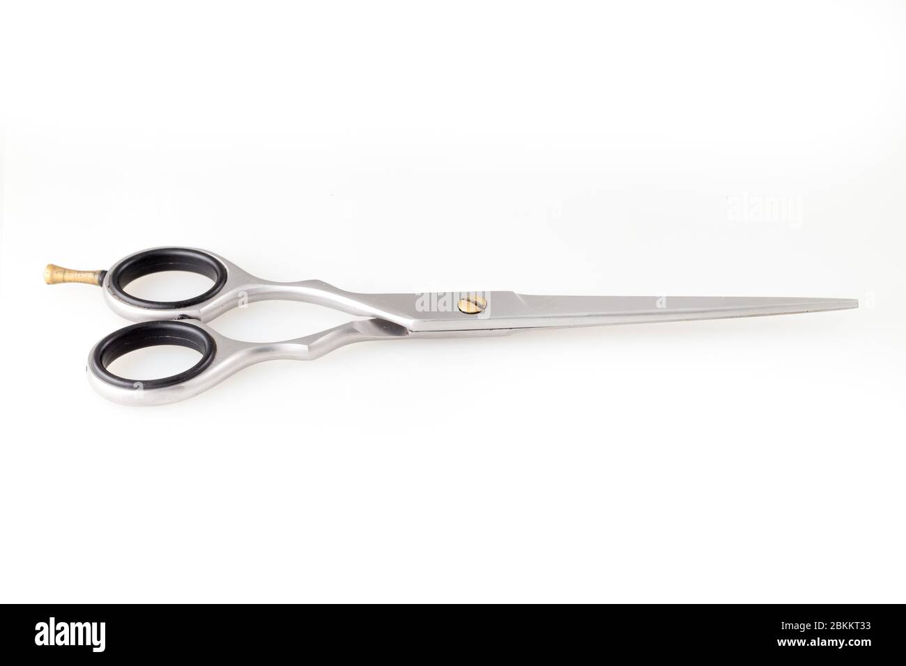 Metal professional scissors for haircuts isolated on white background ...