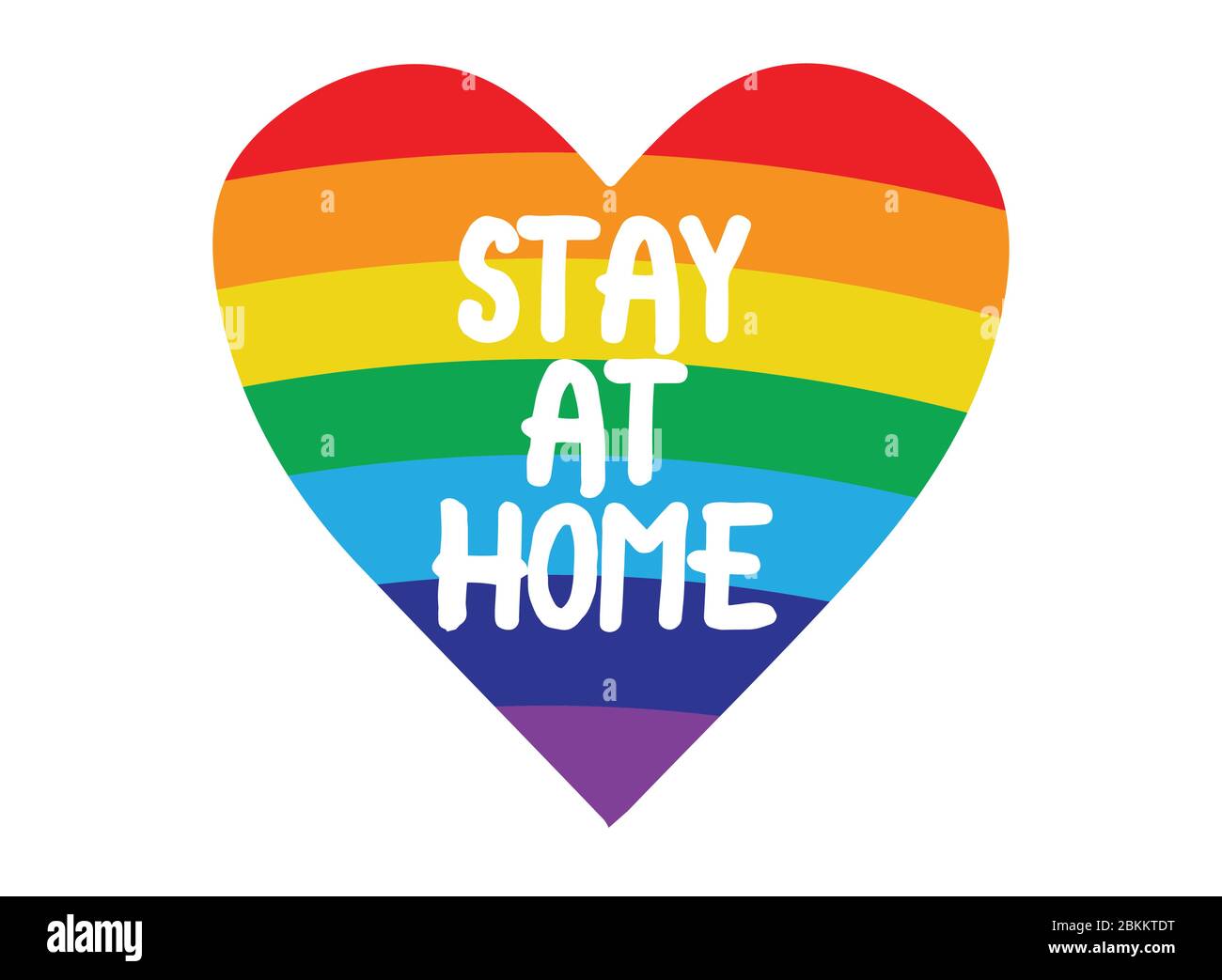 Stay at home rainbow loveheart vector Stock Vector Image & Art - Alamy