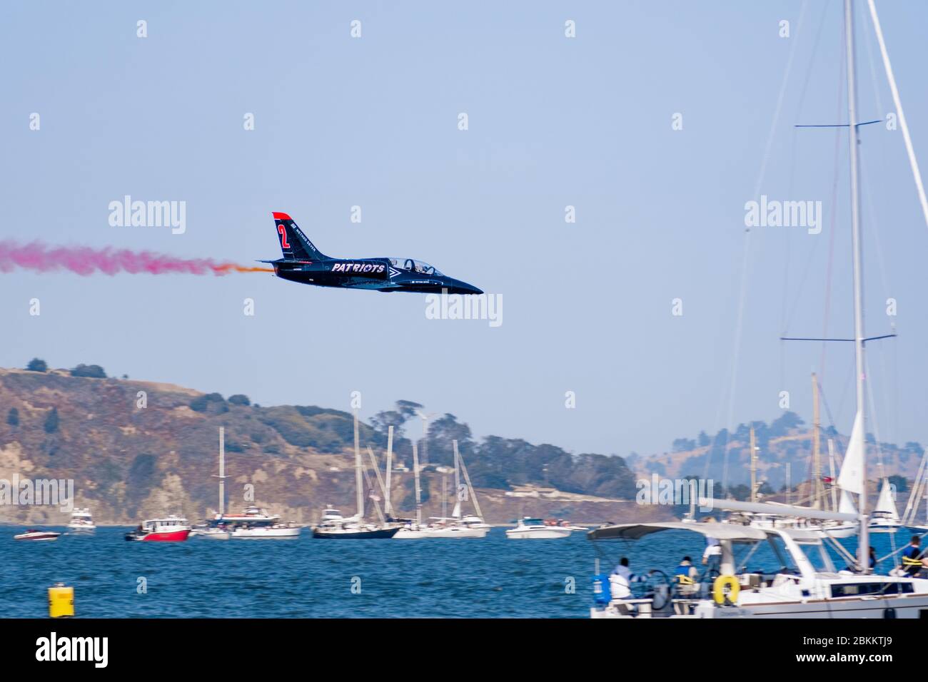 Oct 12, 2019 San Francisco / CA / USA - The Patriots Jet Team aircraft ...