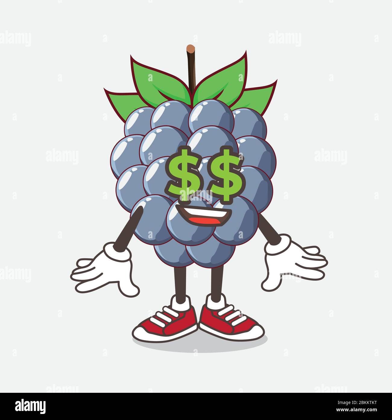 An illustration of Dewberries Fruit cartoon mascot character with money ...