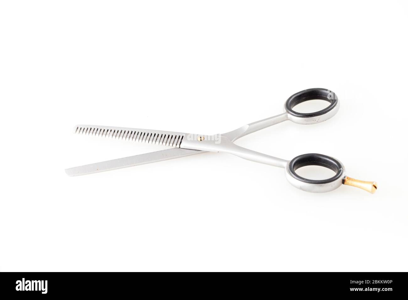 Metal professional scissors for haircuts isolated on white background ...