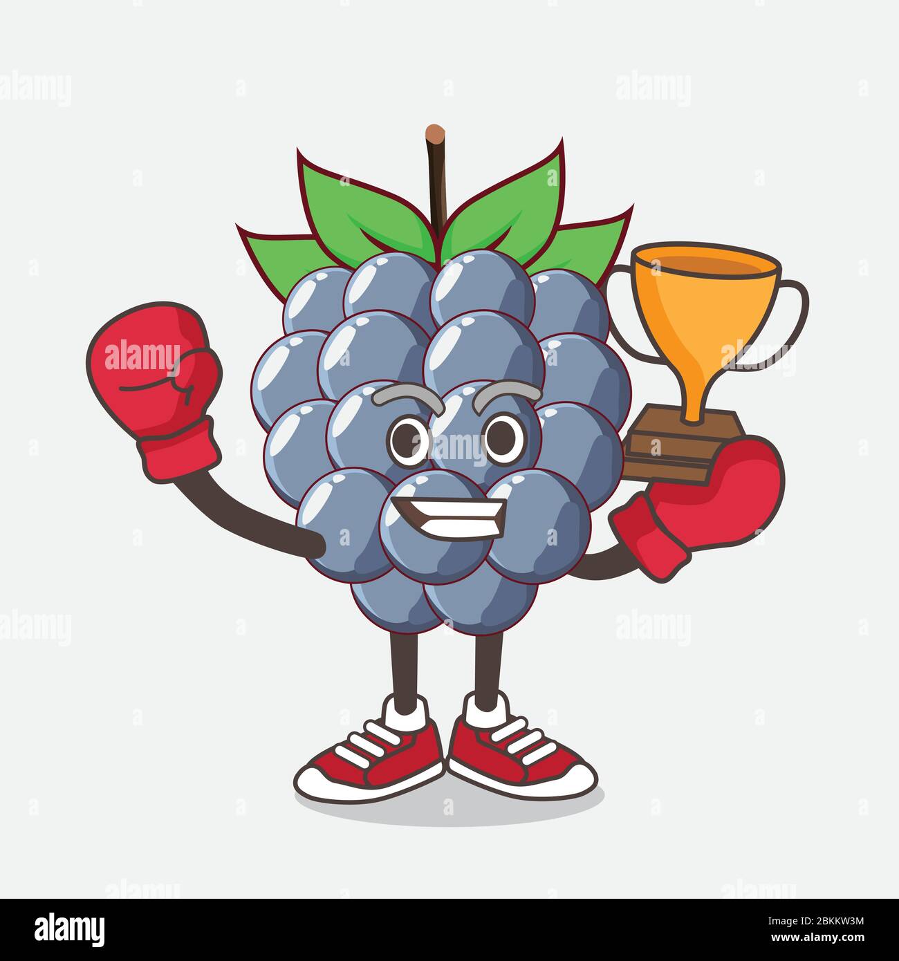 An illustration of Dewberries Fruit cartoon mascot character as Boxing ...