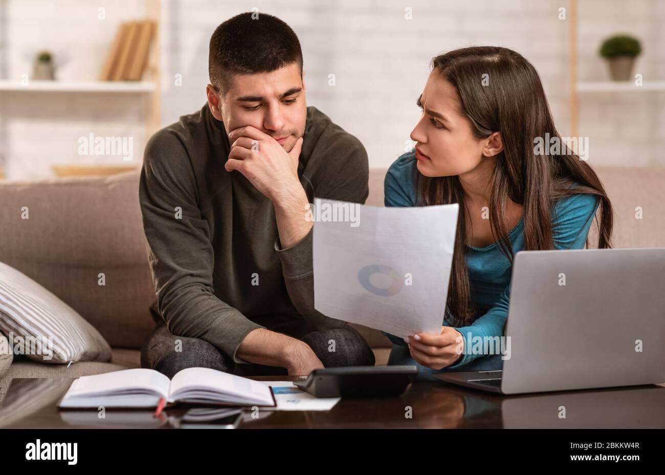 Couple having financial problems, managing family budget Stock Photo ...