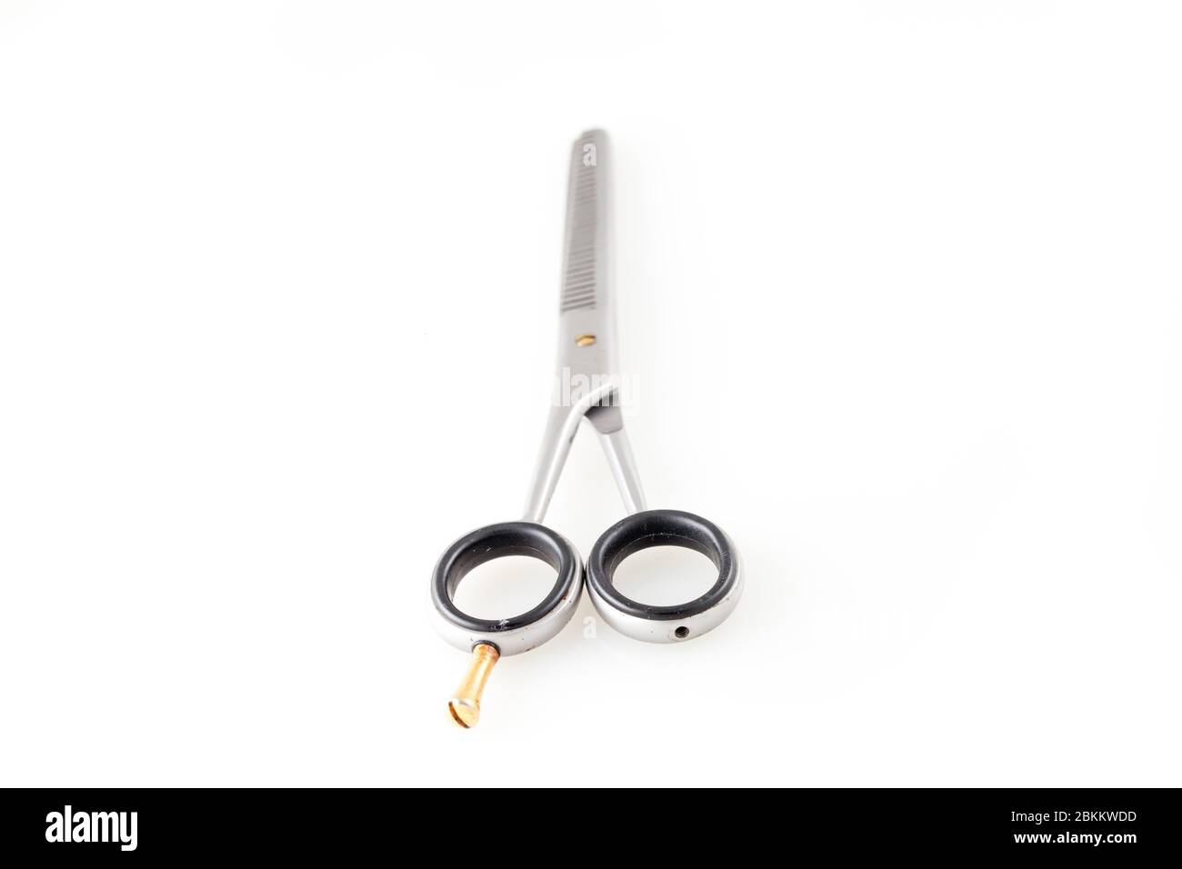Metal professional scissors for haircuts isolated on white background ...