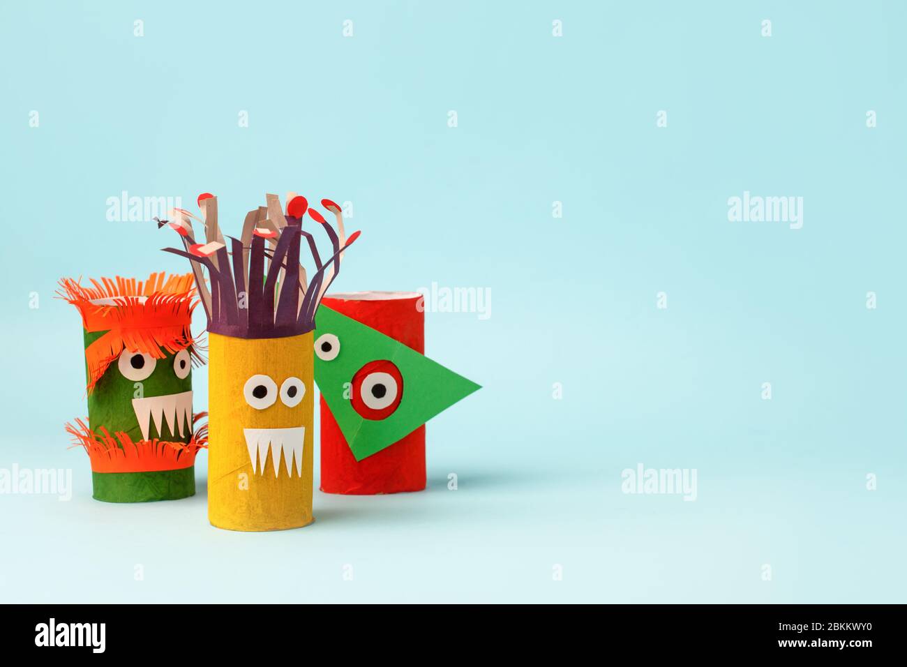 Kids art therapy, coronavirus pandemic. Halloween crafts, paper ...