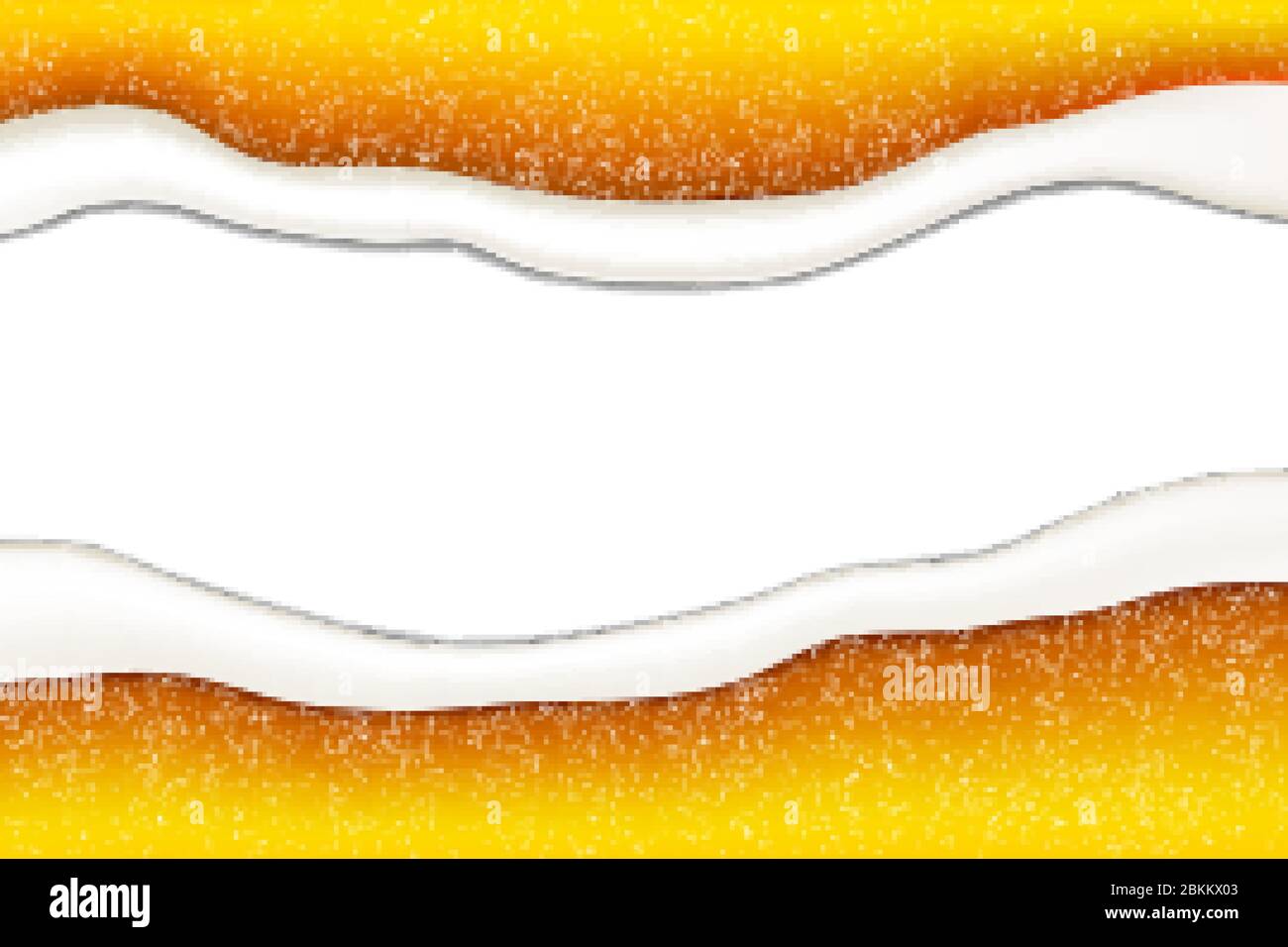 Golden beer foam wave on white background vector illustration Stock ...