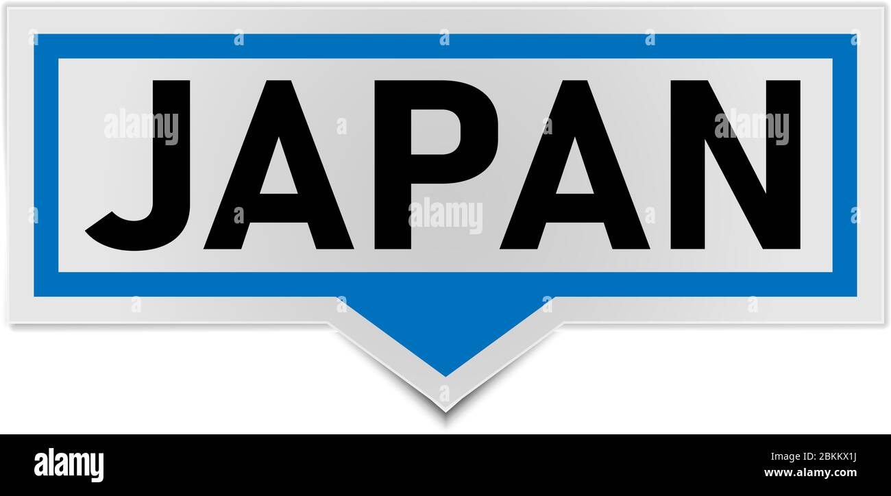 blue Japan banner paper tag Flat design vector illustration Stock ...