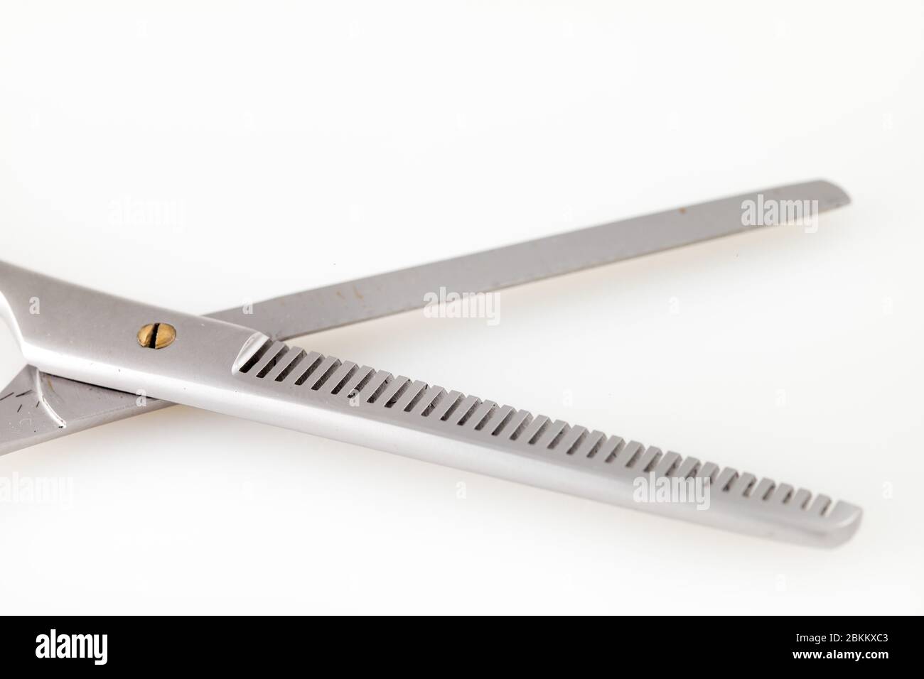 Metal professional scissors for haircuts isolated on white background ...