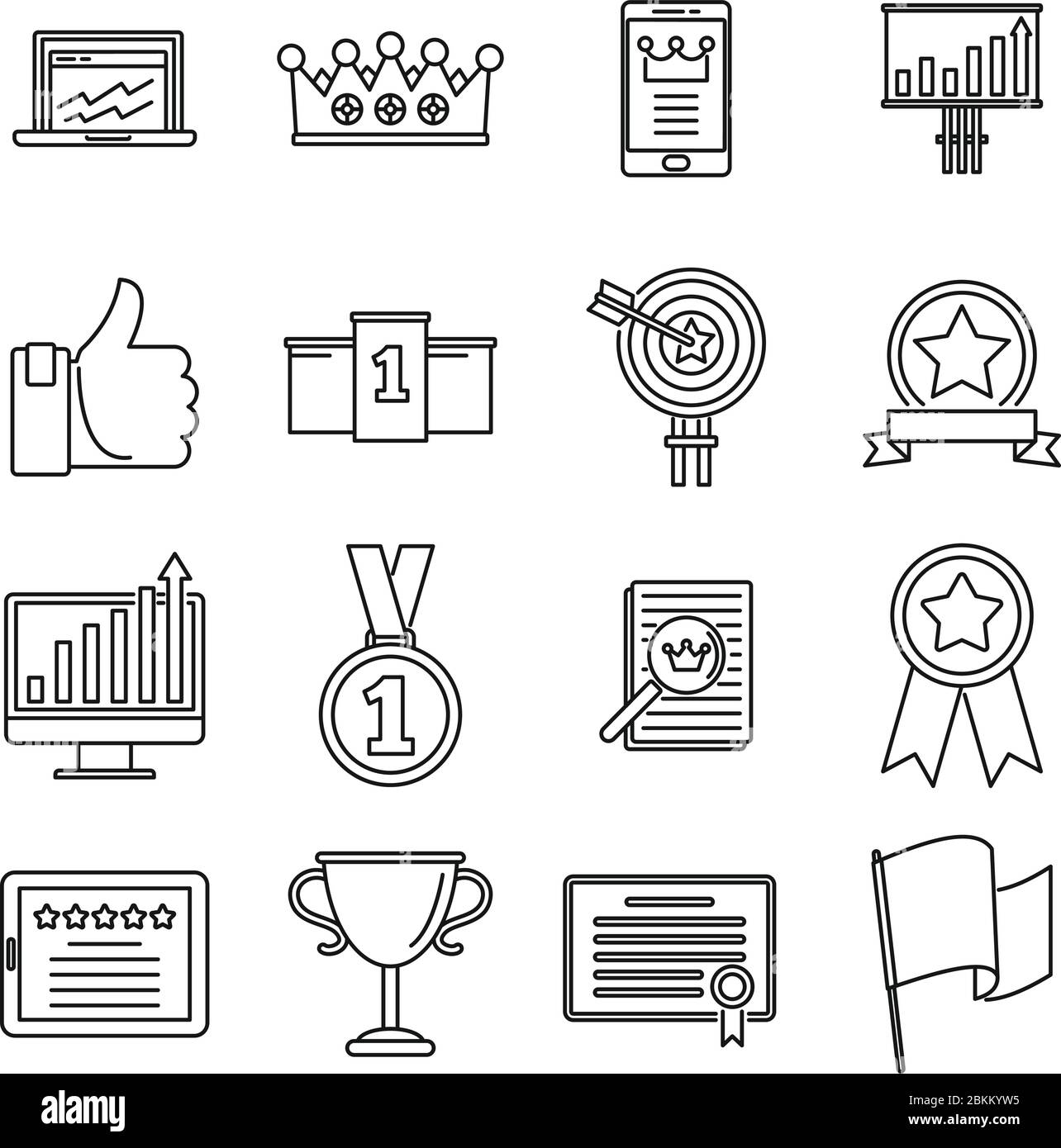Success excellence icons set. Outline set of success excellence vector ...