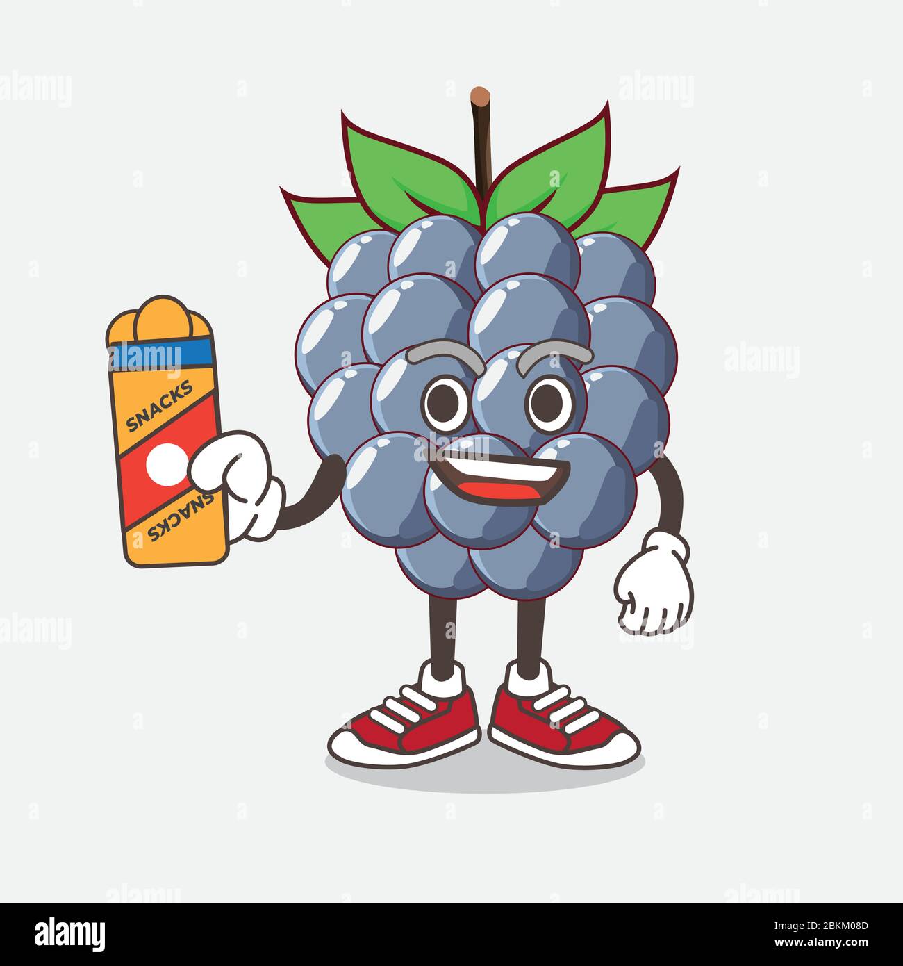 An illustration of Dewberries Fruit cartoon mascot character giving ...
