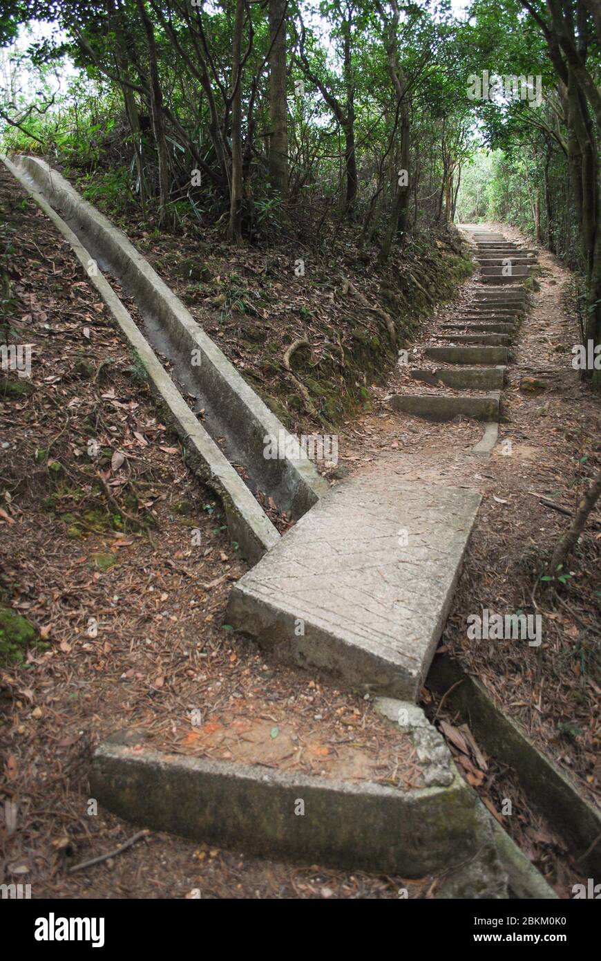Water Channel Hiking Route Path Concrete Steps Stairs in Mountains ...
