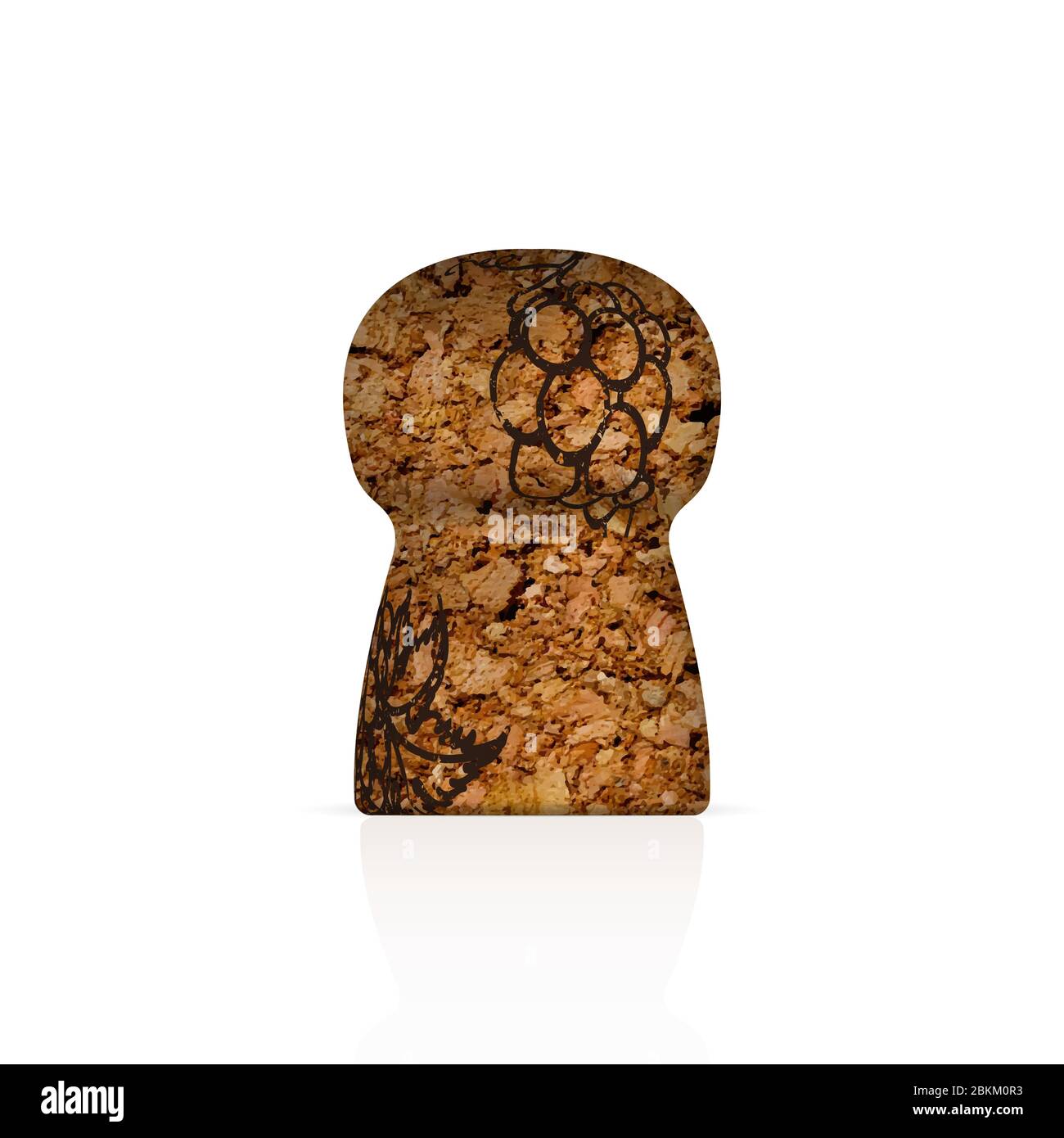 Photorealistic champagne cork isolated on a white background. Front ...