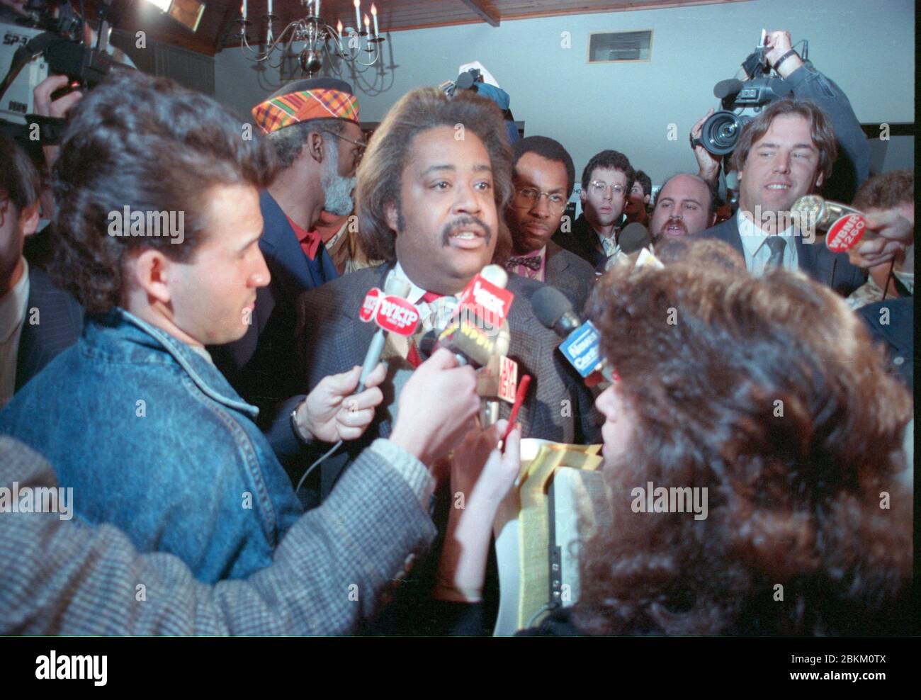 Reverend Al Sharpton speaks to the media about the Tawana Brawley case ...