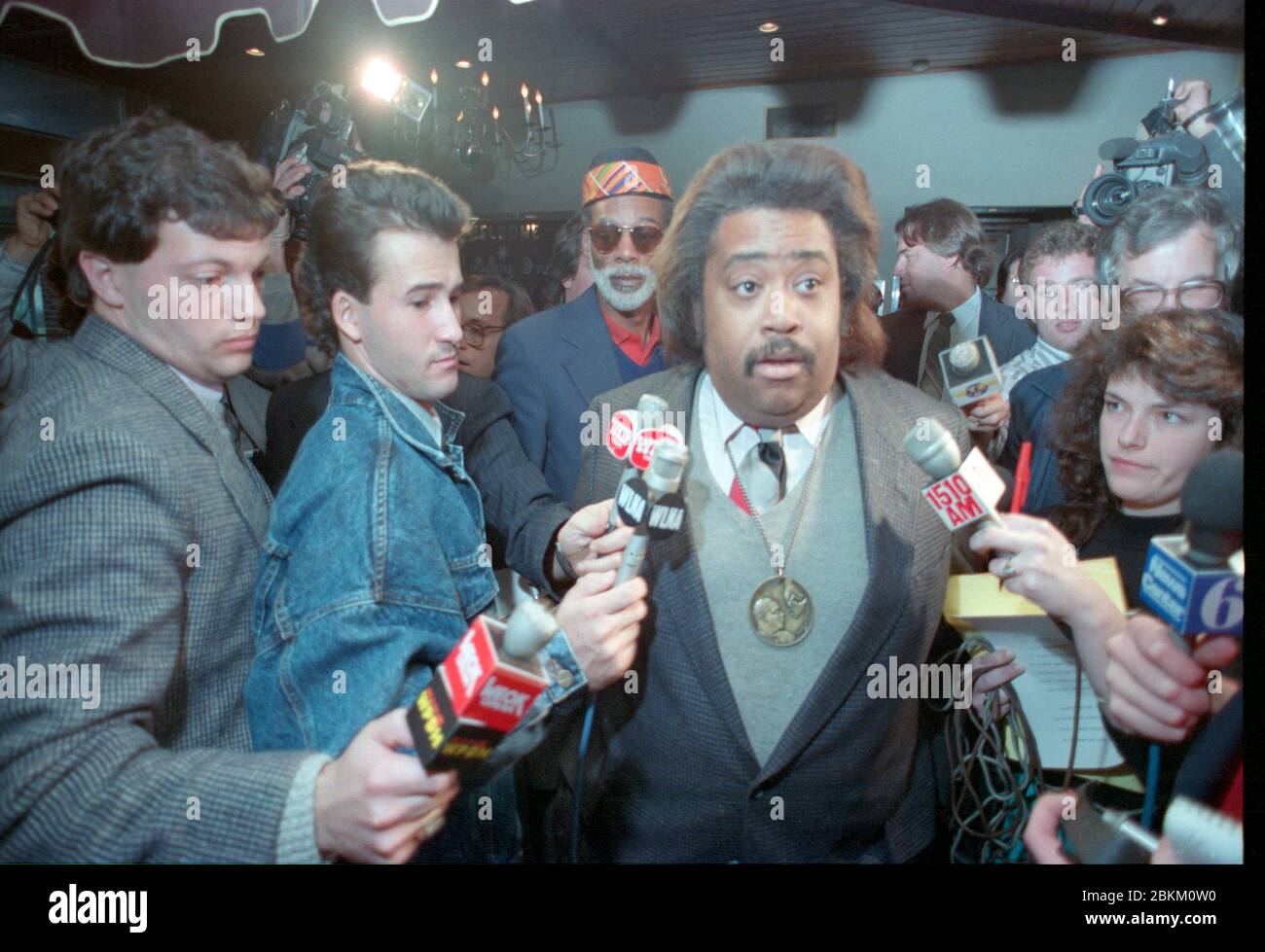 Reverend Al Sharpton speaks to the media about the Tawana Brawley case ...