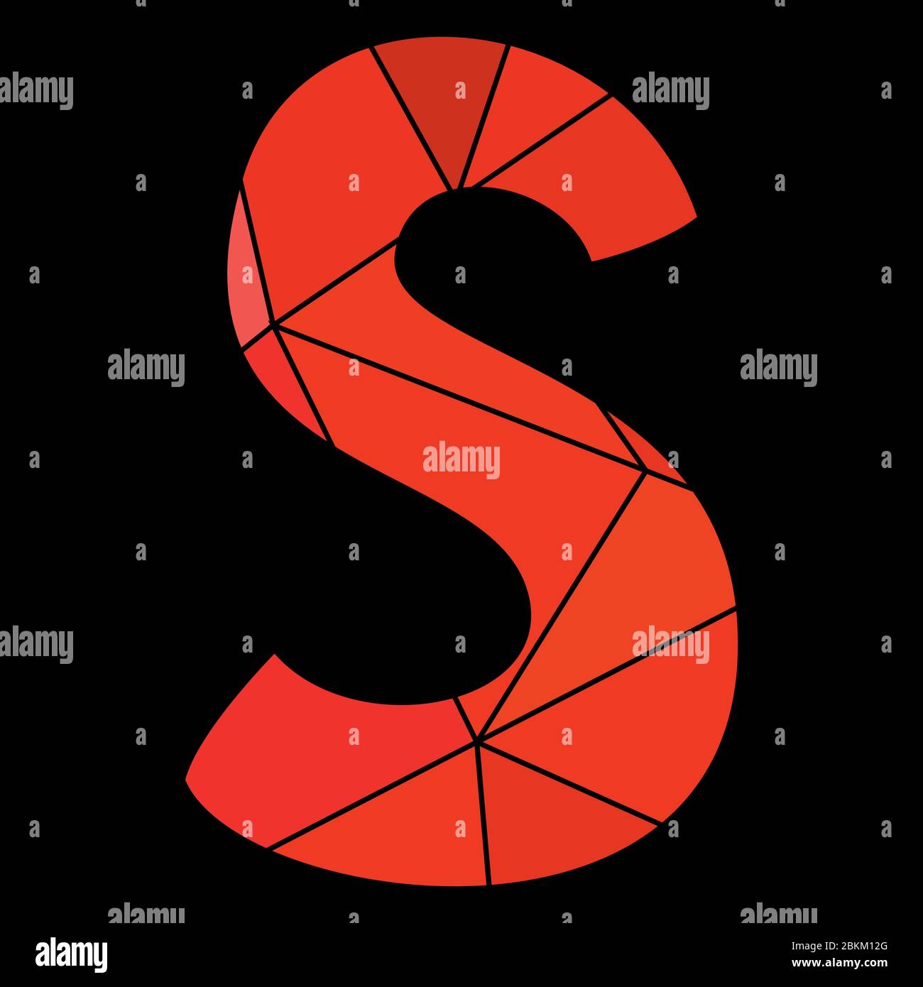 S red alphabet vector letter isolated on black background Stock Vector ...
