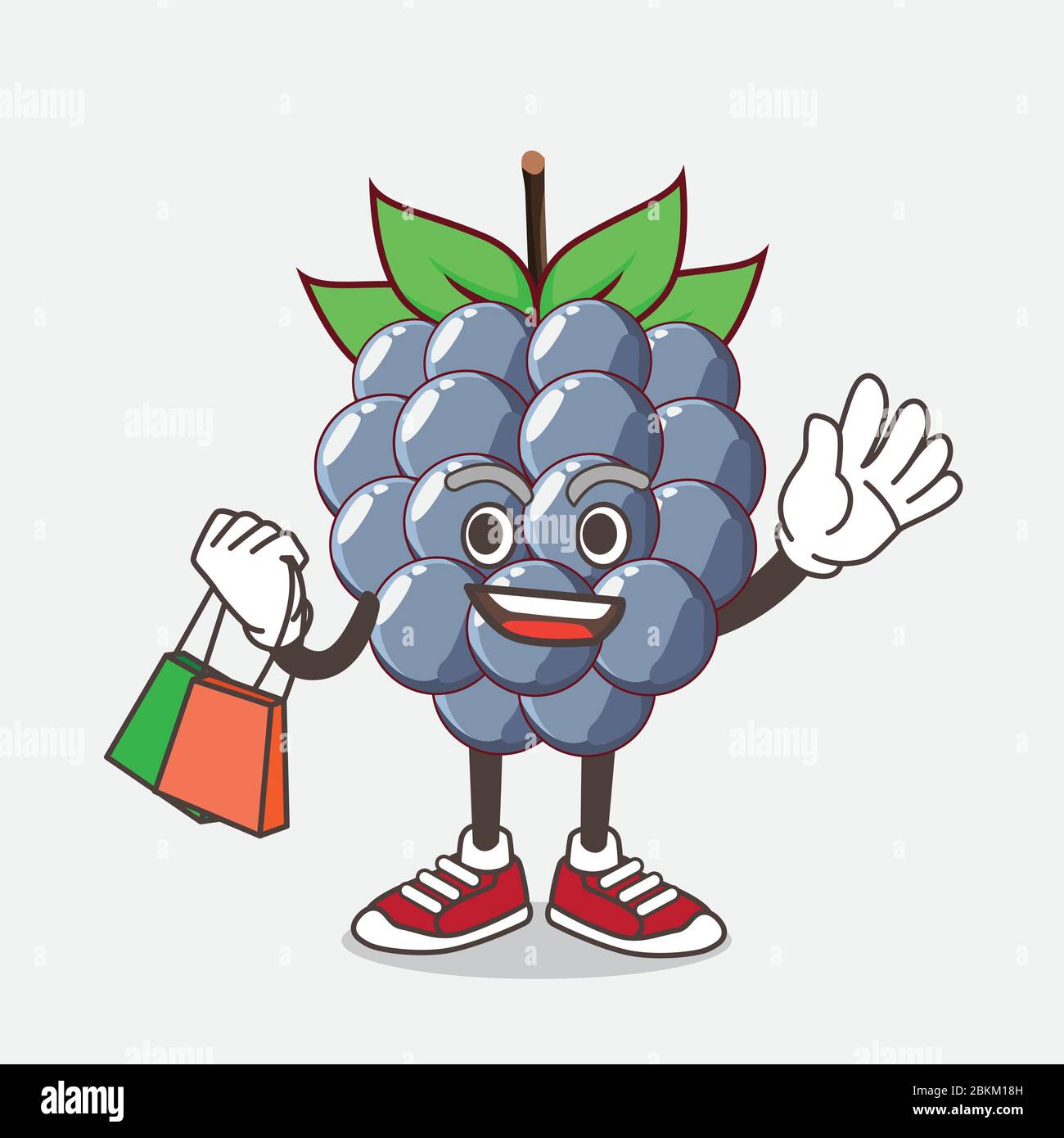 An illustration of Dewberries Fruit cartoon mascot character waving and ...