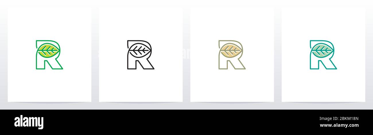 Letter r botanical logo hi-res stock photography and images - Alamy
