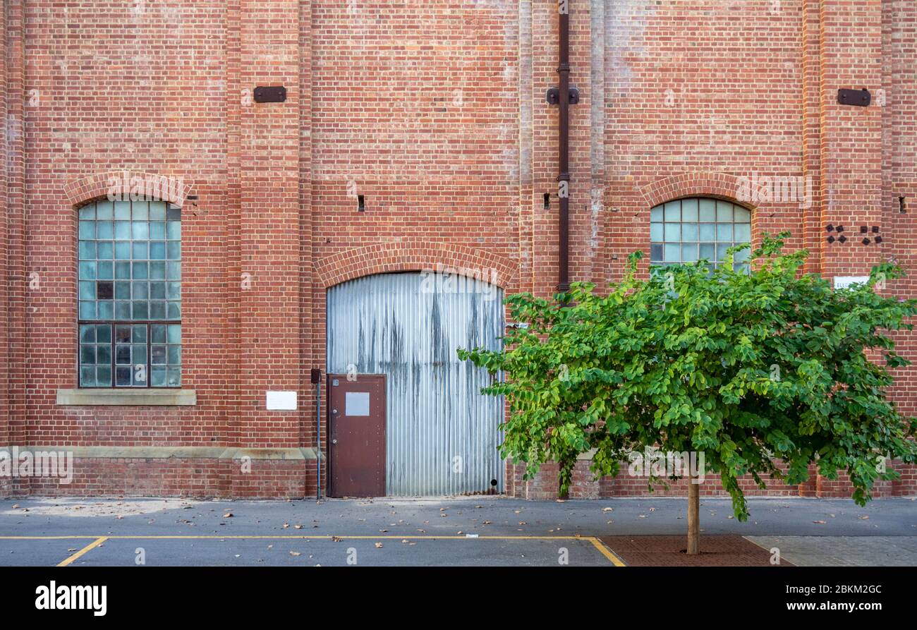 Red brick building workshop at former Midland Railway Workshops Perth ...