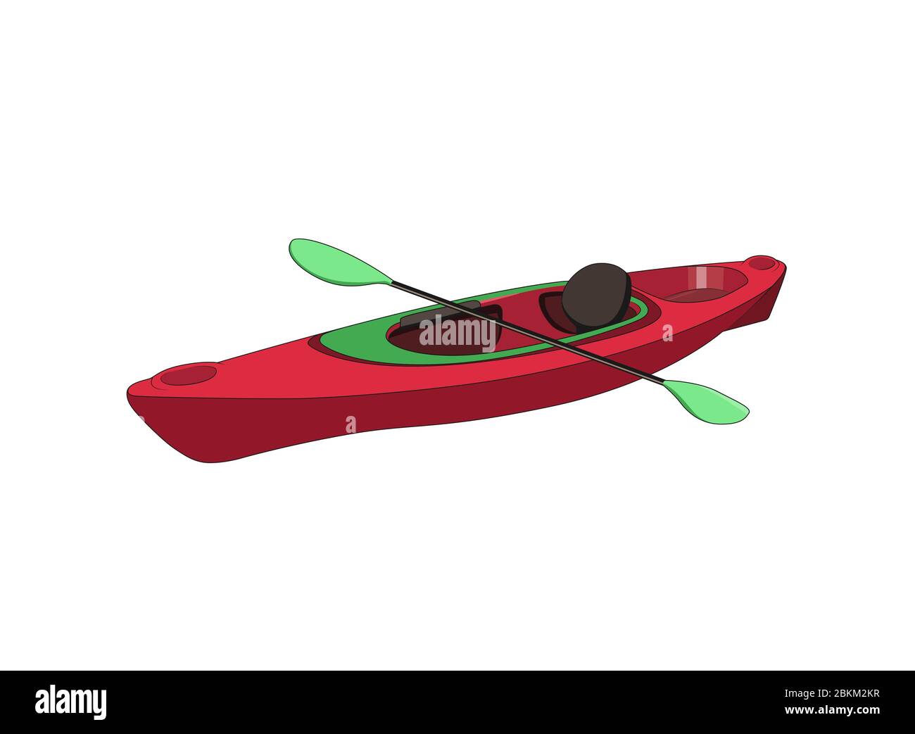 Sport racing kayak or canoe with paddels. Vector isolated graphic ...