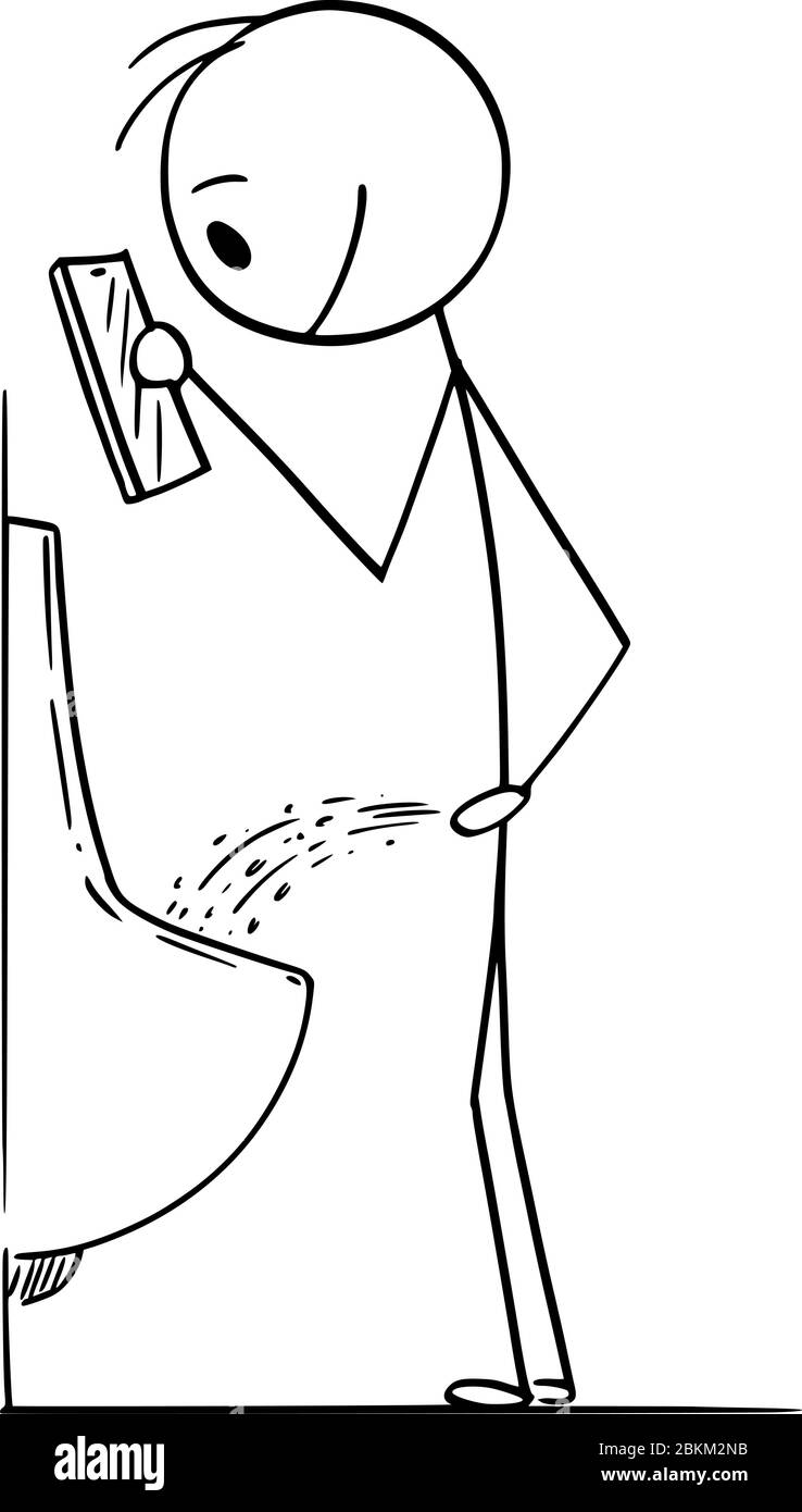 Vector cartoon stick figure drawing conceptual illustration of addicted ...