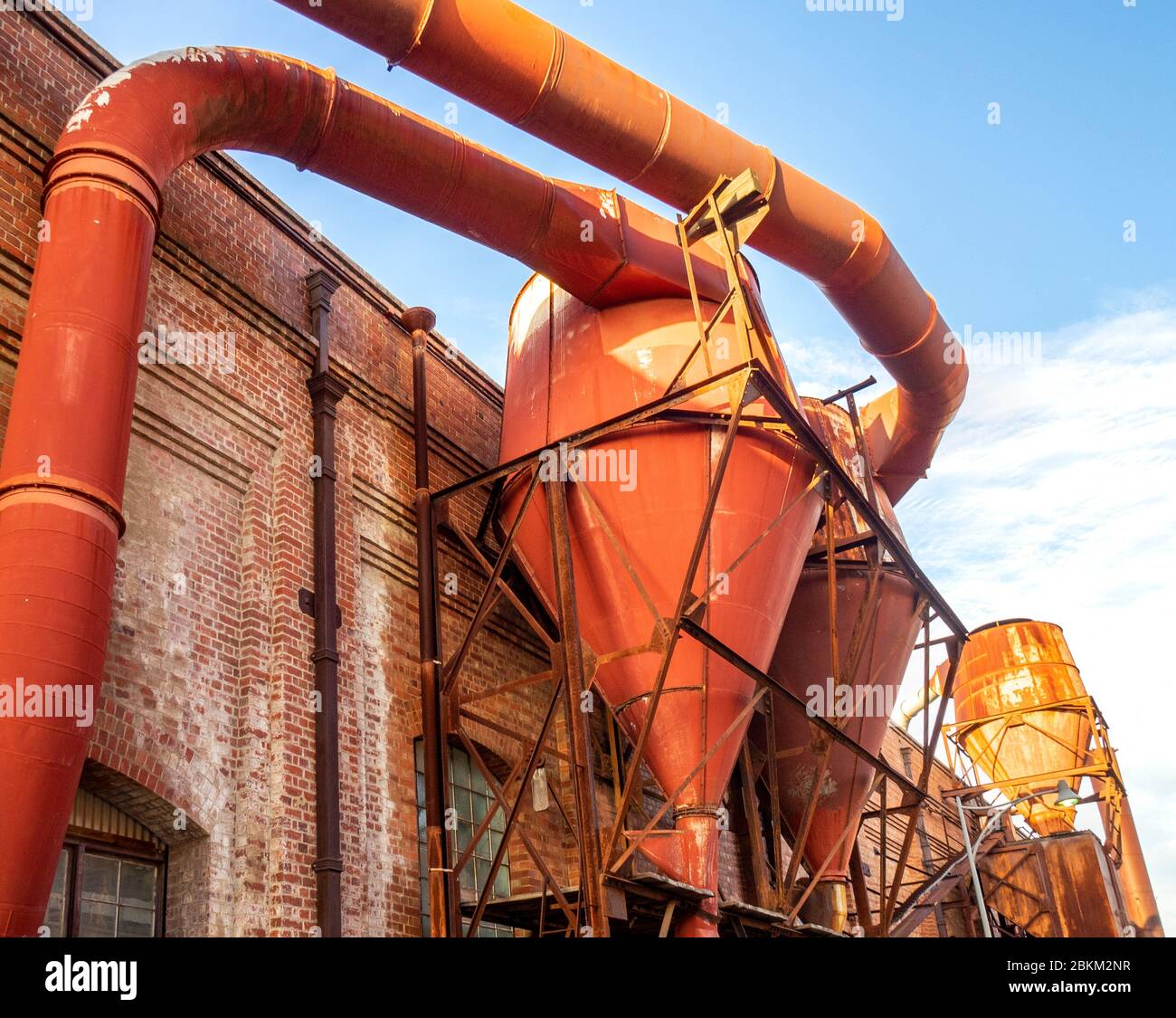 Large industrial ventilation dust extractor, baghouse and hopper on ...