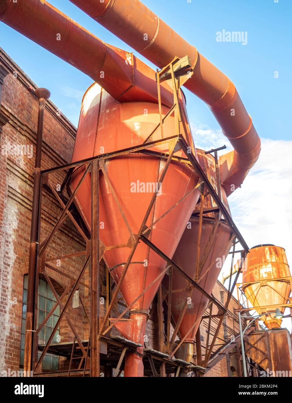 Large industrial ventilation dust extractor, baghouse and hopper on ...