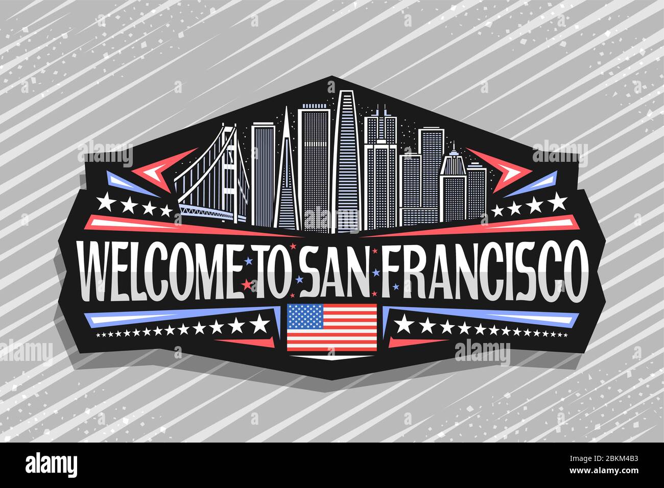 Vector logo for San Francisco, black decorative badge with line ...