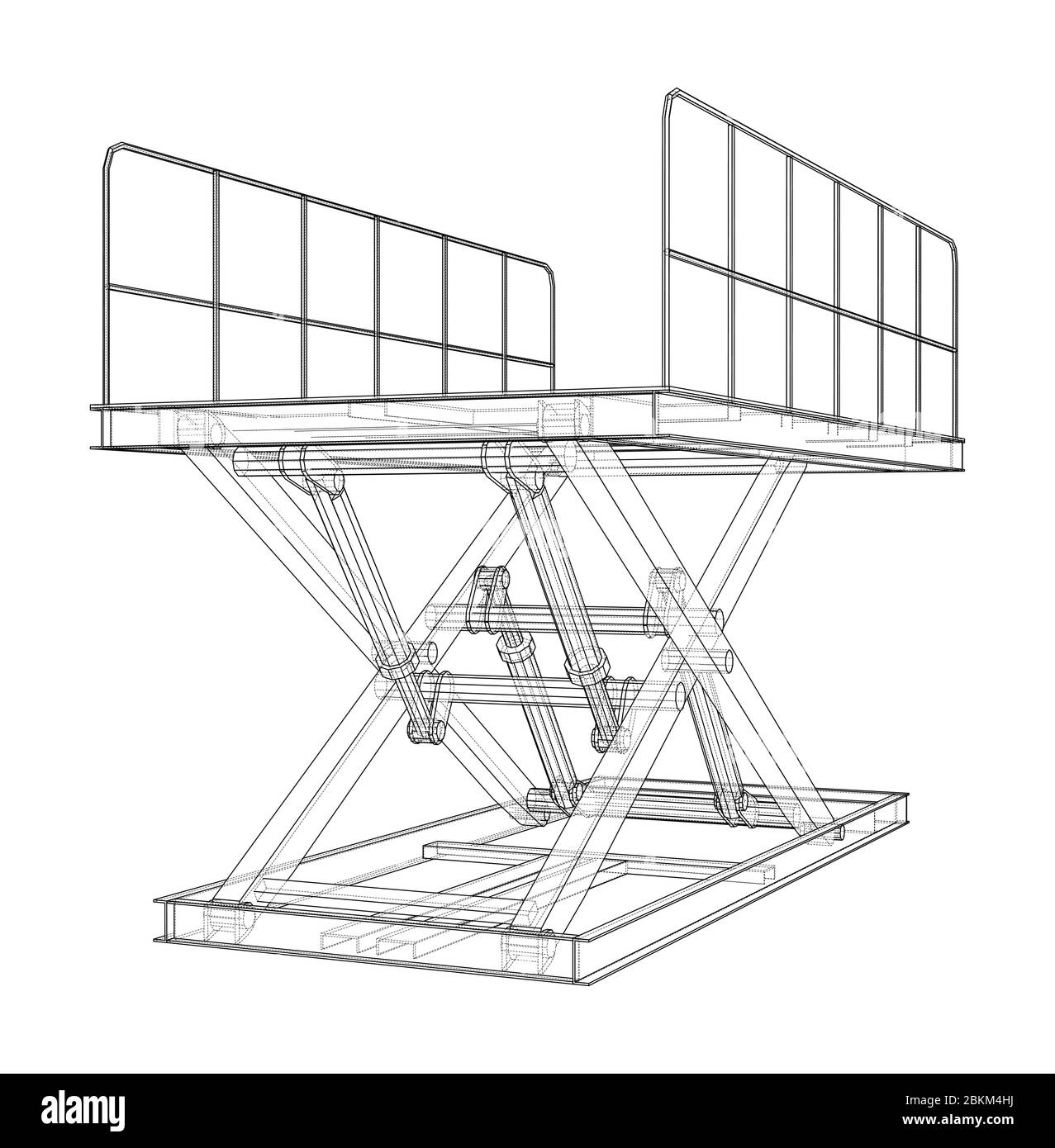 Scissors lift concept outline. Vector Stock Vector Image & Art - Alamy