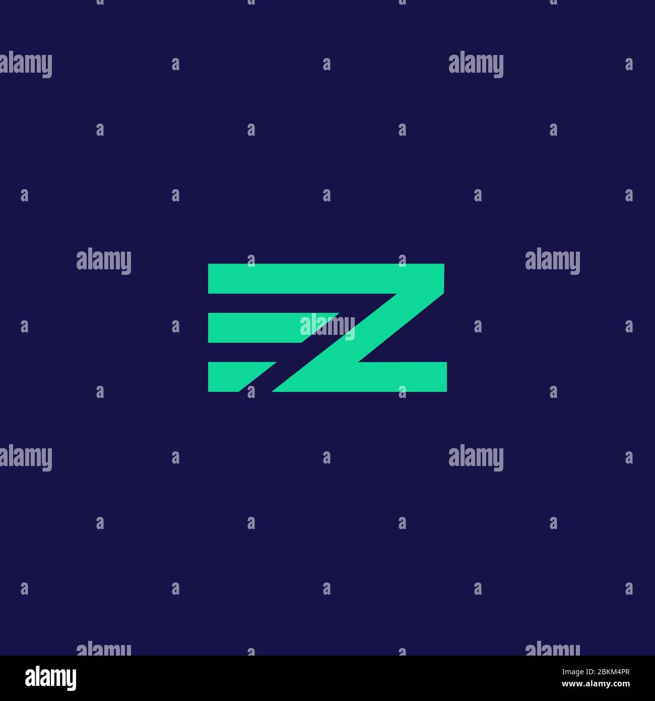 EZ E Z Letter Logo Design in green Colors. Creative Modern Letters ...