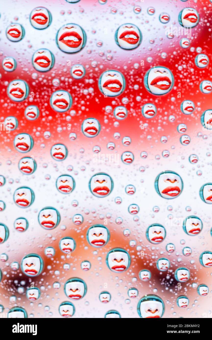 Close up woman face wet glass hi-res stock photography and images - Alamy