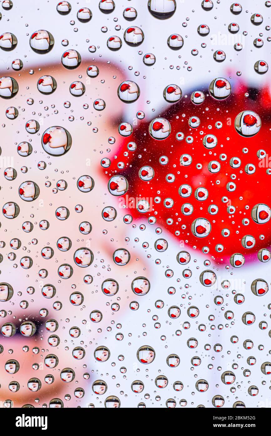 Close up woman face wet glass hi-res stock photography and images - Alamy