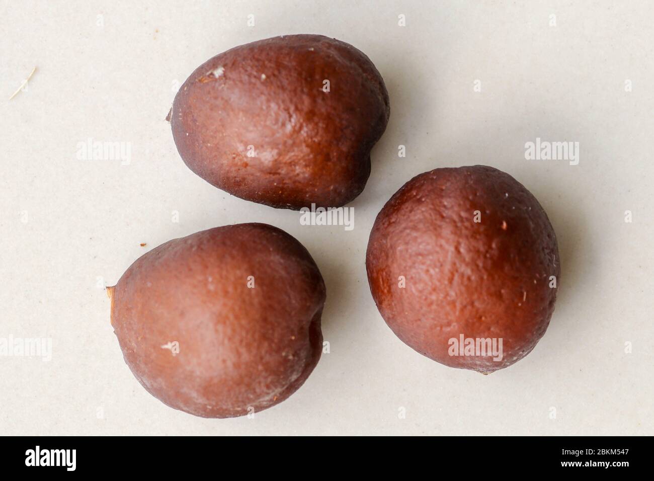 Snake fruit seeds on a white background. Close up of seeds. Salak is a ...