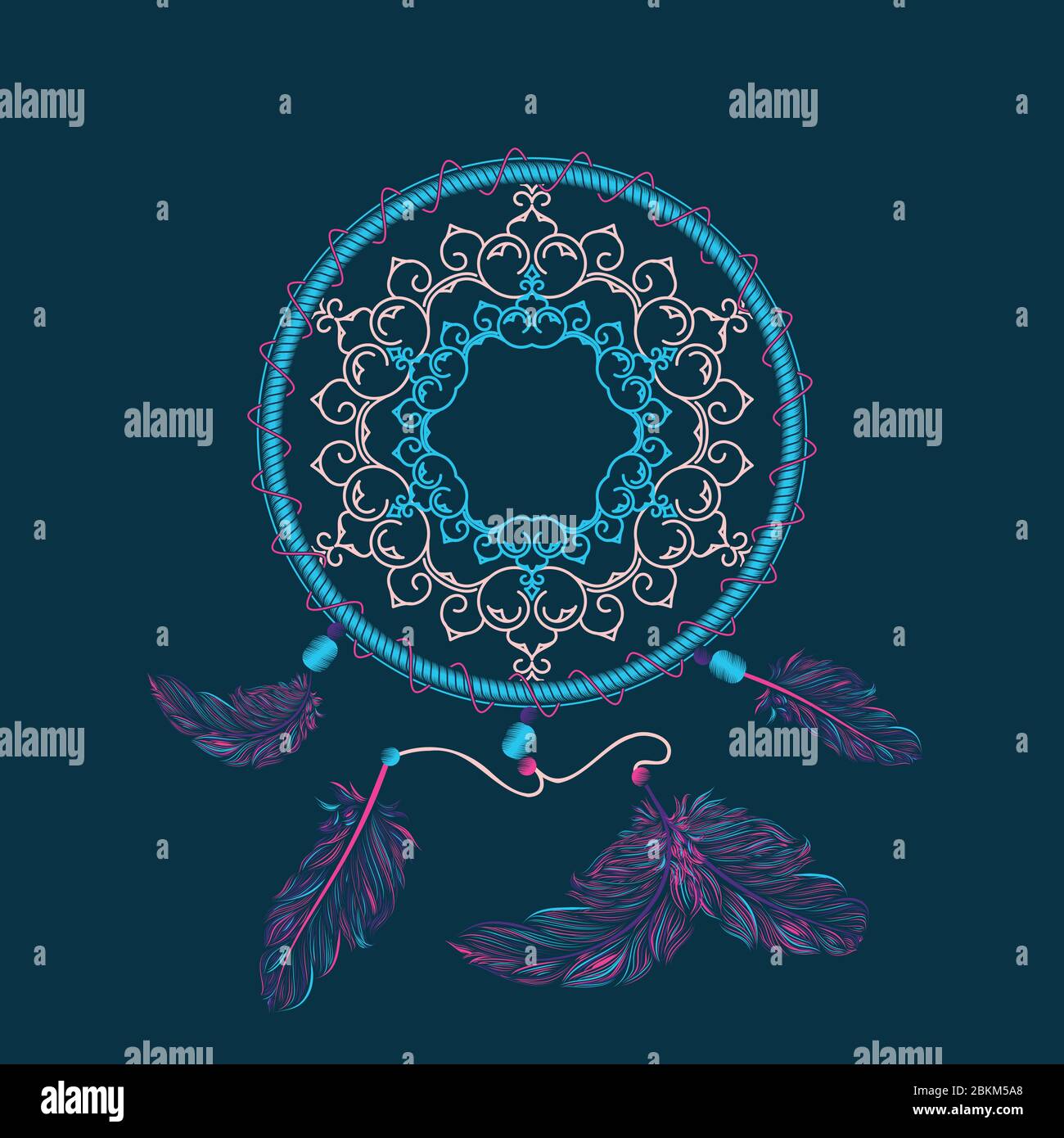 Boho Dream Catcher Illustration Stock Vector Image & Art - Alamy