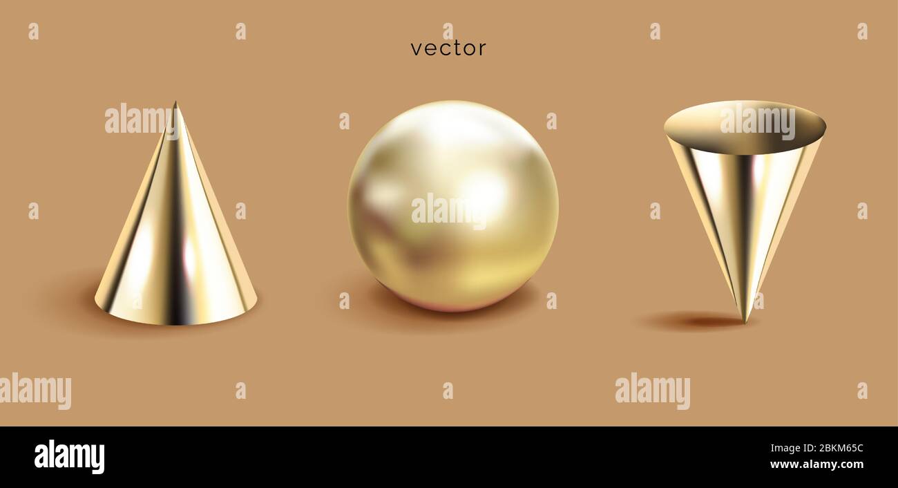 Set 3d realistic gold Stock Vector Images - Alamy