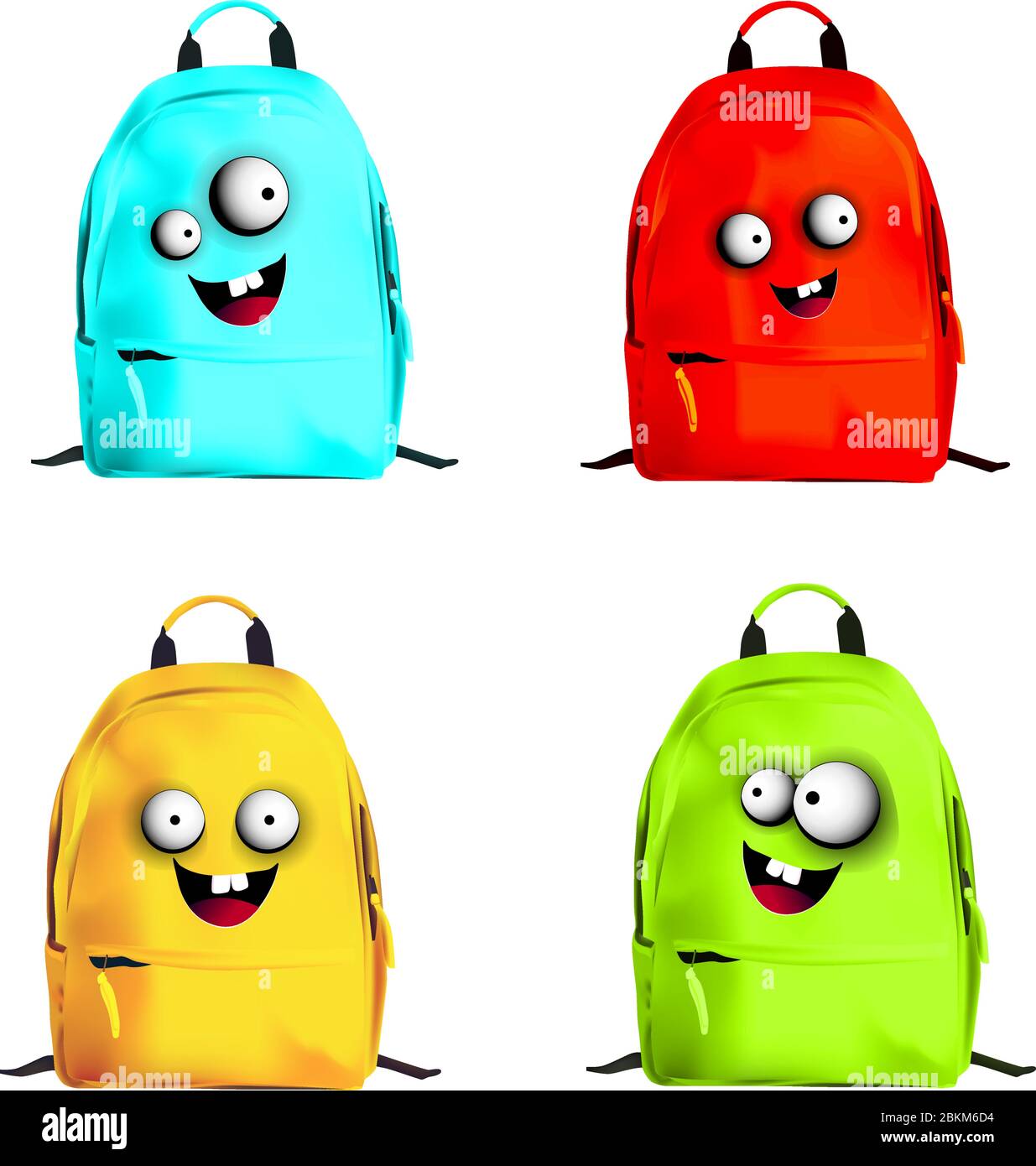 Children's backpacks. Cute backpacks characters. Welcome to school ...