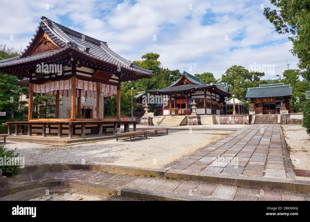 The view of the inner territory of Shikichi-jinja Shrine (Wara-tenjin ...