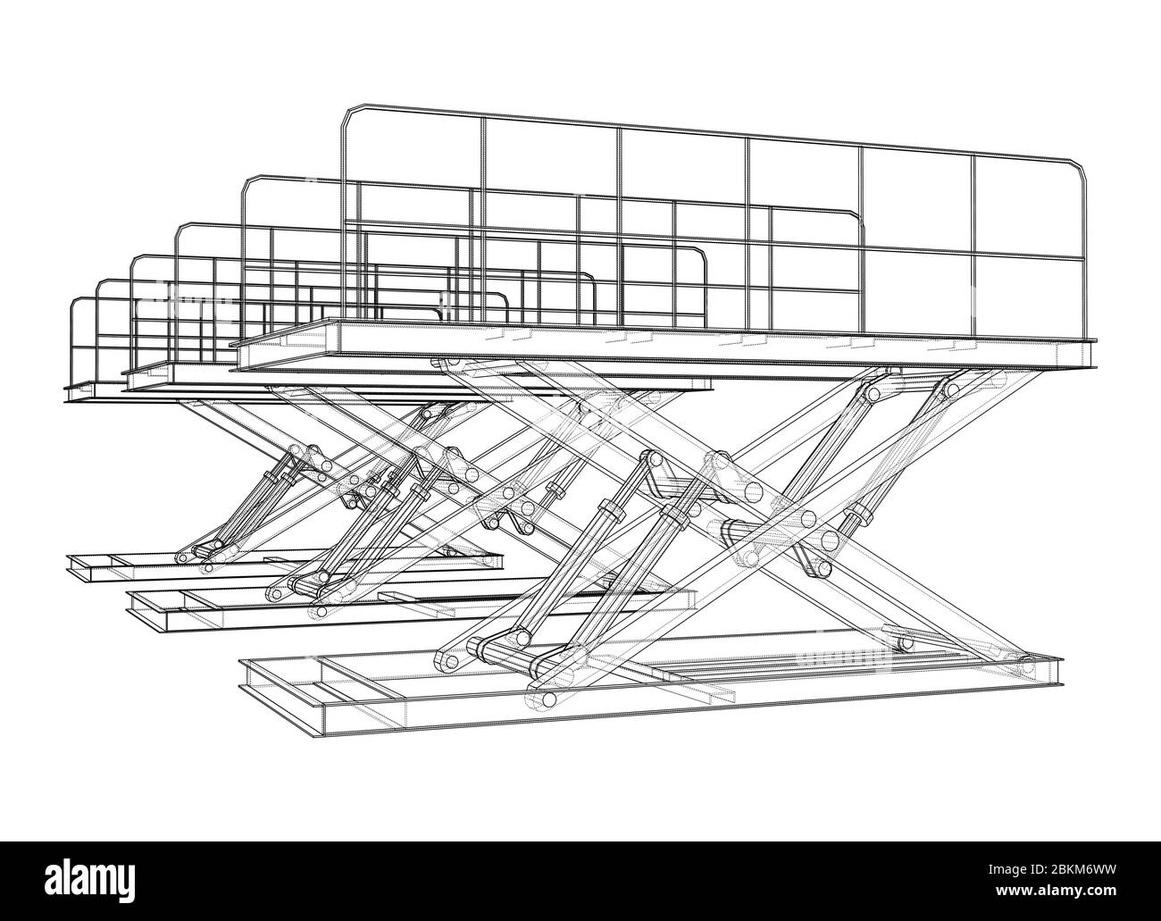 Scissors lift concept outline. Vector Stock Vector Image & Art - Alamy