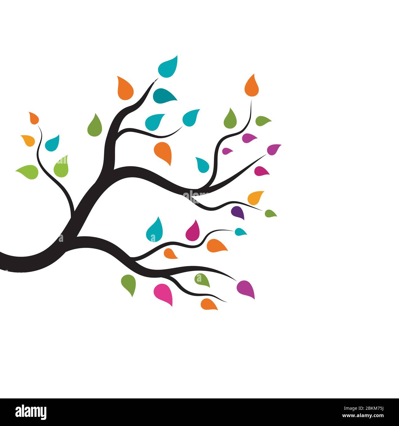 tree branch vector illustration design template Stock Vector Image ...
