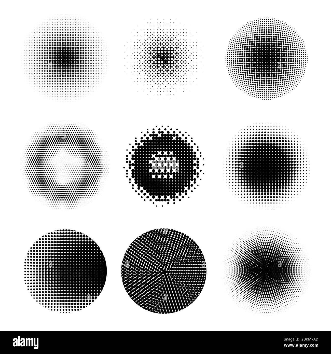 Set of Different Halftone Circles. Set of Dots. Dotted Texture. Overlay ...
