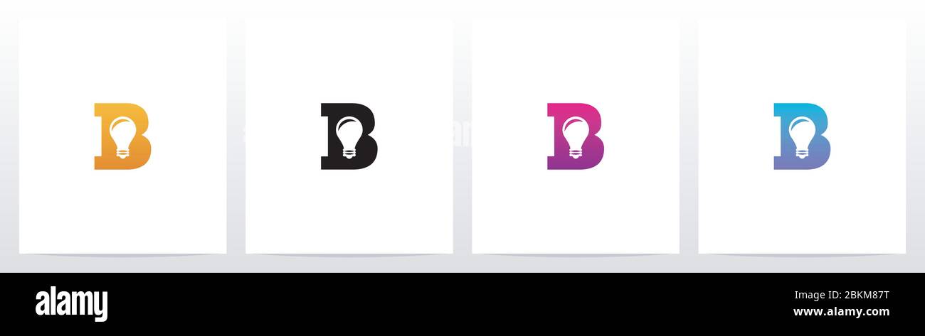 Lightbulb On Letter Logo Design B Stock Vector Image & Art - Alamy