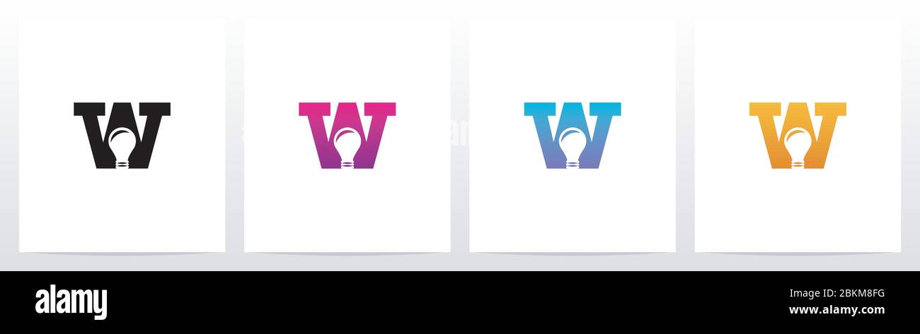 Lightbulb On Letter Logo Design W Stock Vector Image & Art - Alamy
