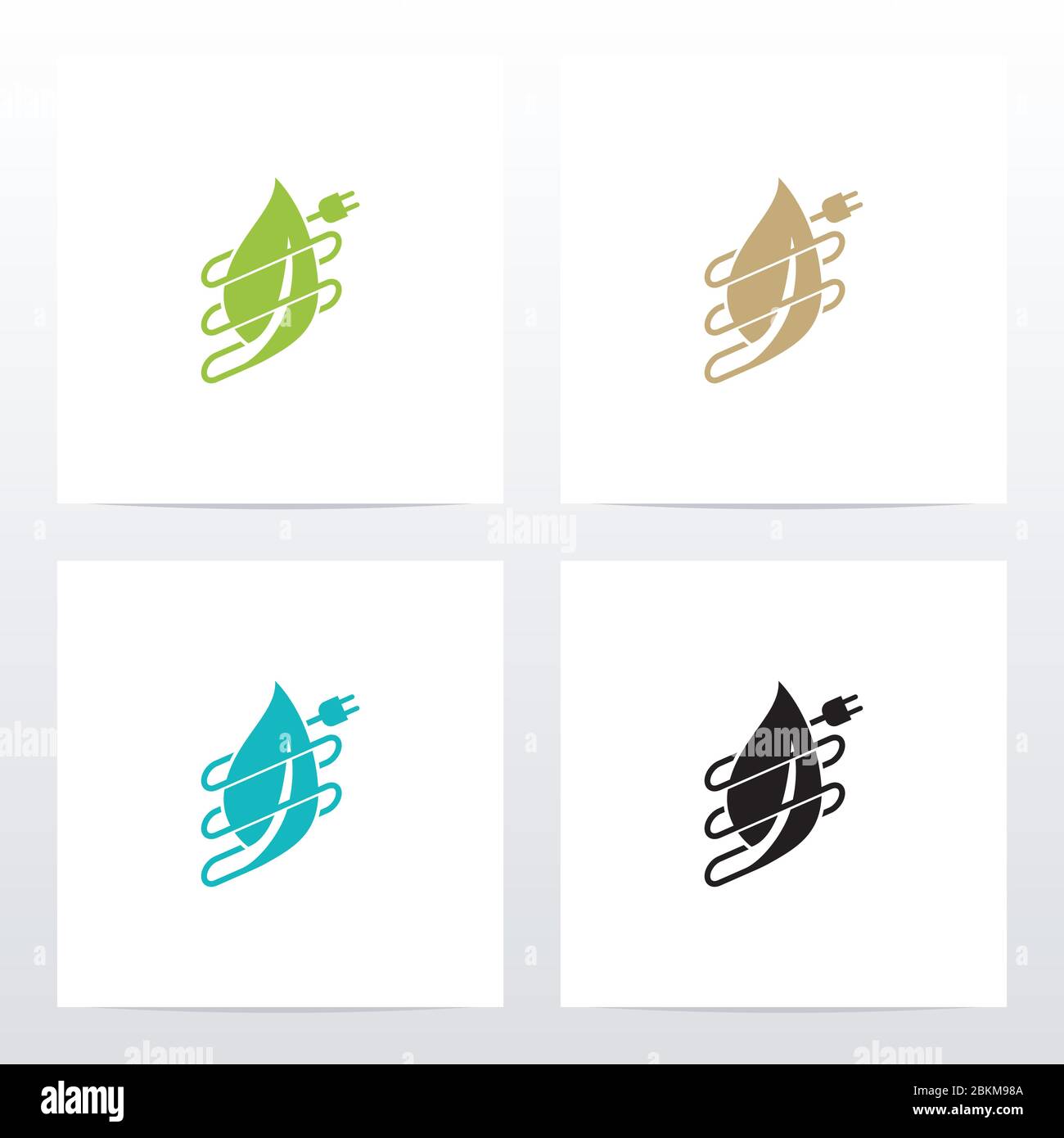 Leaf And Electric Plug Logo Design Stock Vector Image & Art - Alamy
