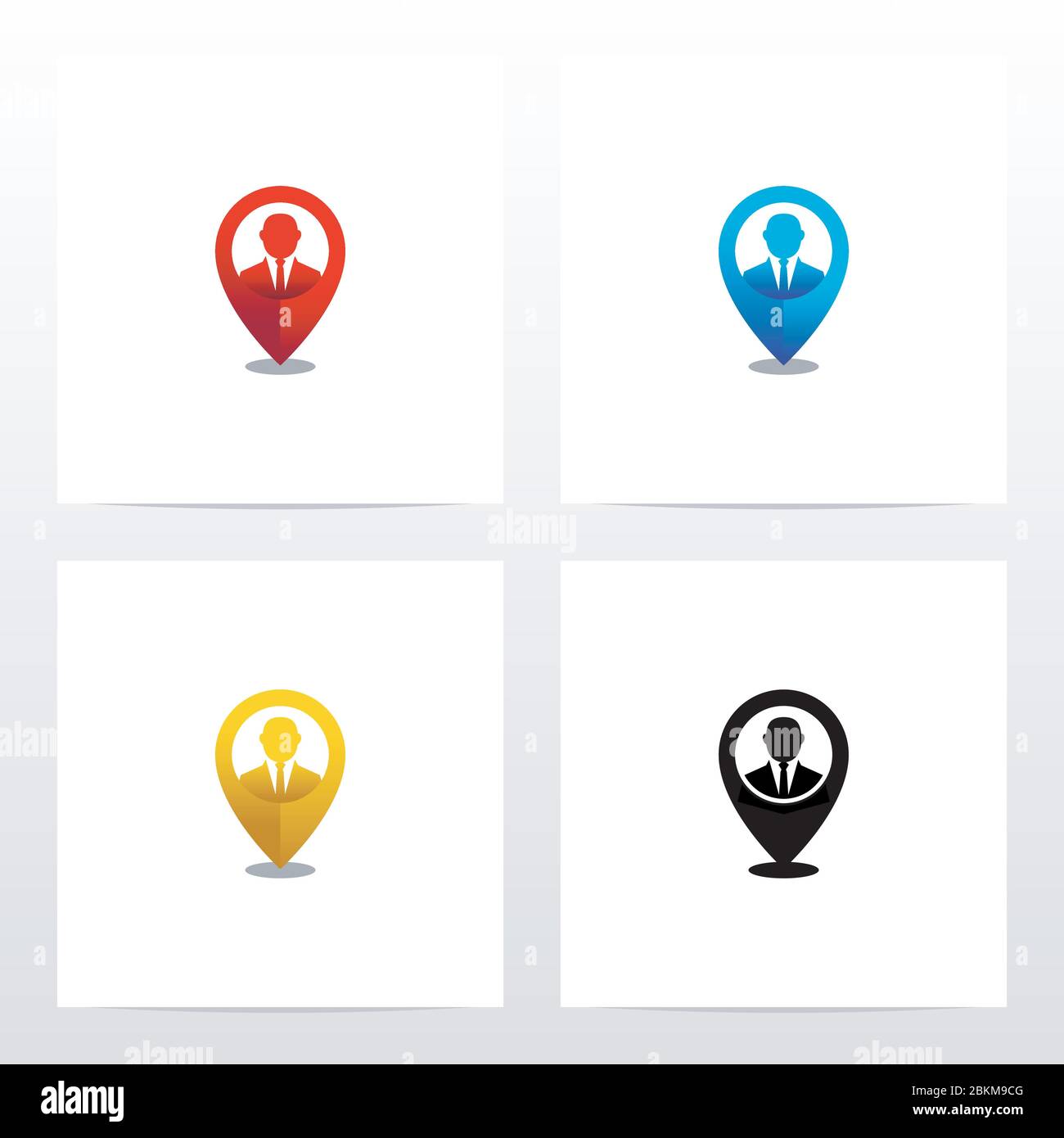 Location Pin And Businessman Logo Design Stock Vector Image & Art - Alamy