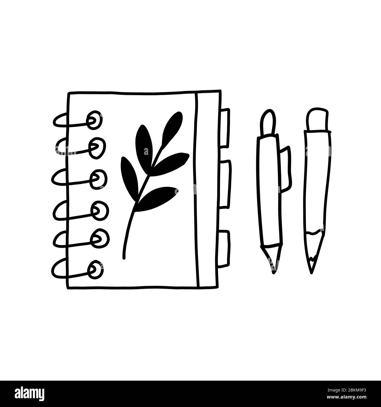 Notebook cover doodle Black and White Stock Photos & Images - Alamy