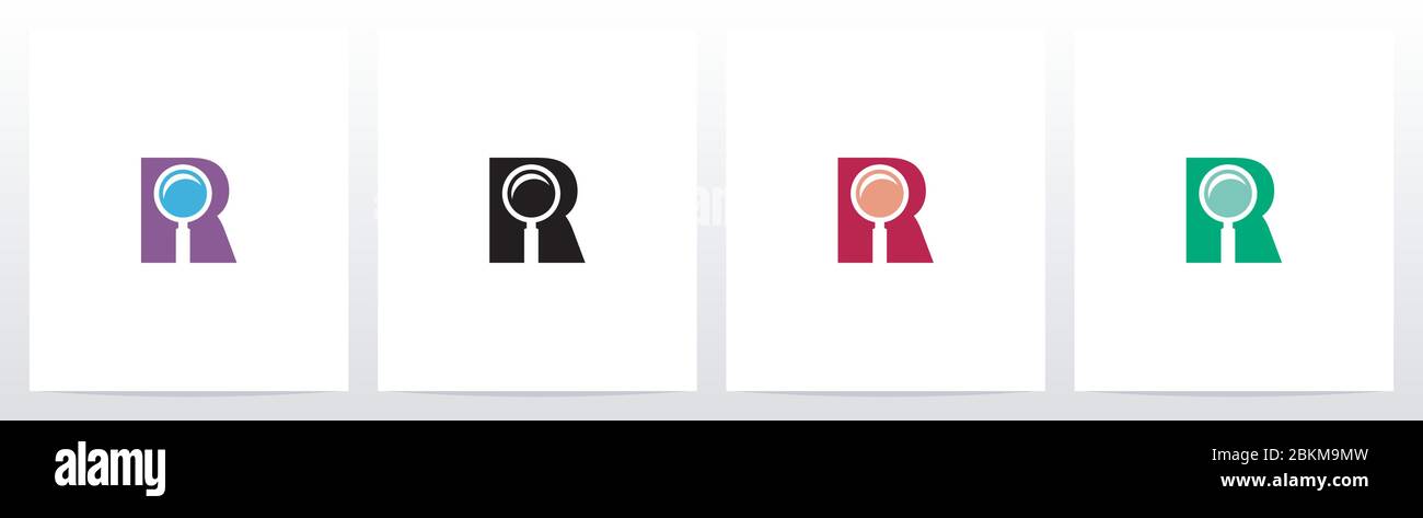 Magnifying Glass On Letter Logo Design R Stock Vector Image & Art - Alamy